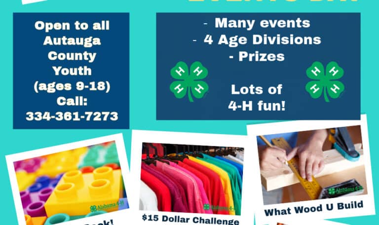 Autauga County 4-H: Registration Now Open For 2nd Annual Events Day ...